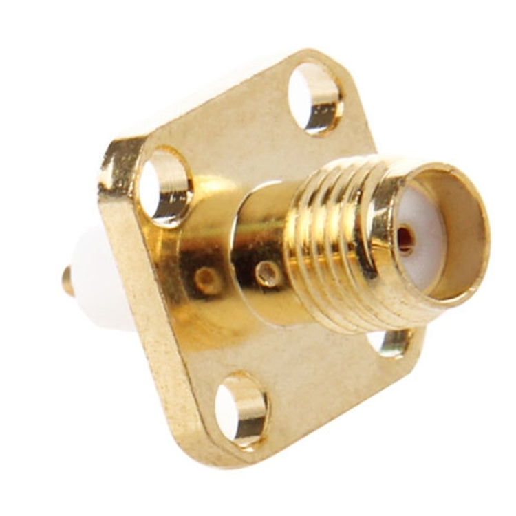 10 PCS Gold Plated SMA Female 4 Holes Chassis Panel Mount Extended Die ...